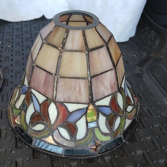Accents | Vintage Tiffany Style Stained Glass Lamp Bell Turtleback ...